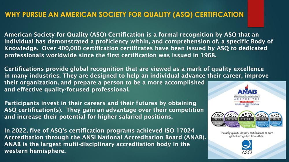 ASQ Certification Training & Courses - Certification Exam Preparation ...